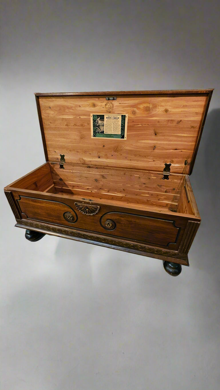 Storage Trunk – Roos Cedar Antique Chest with Key – Beyond Grandmas House